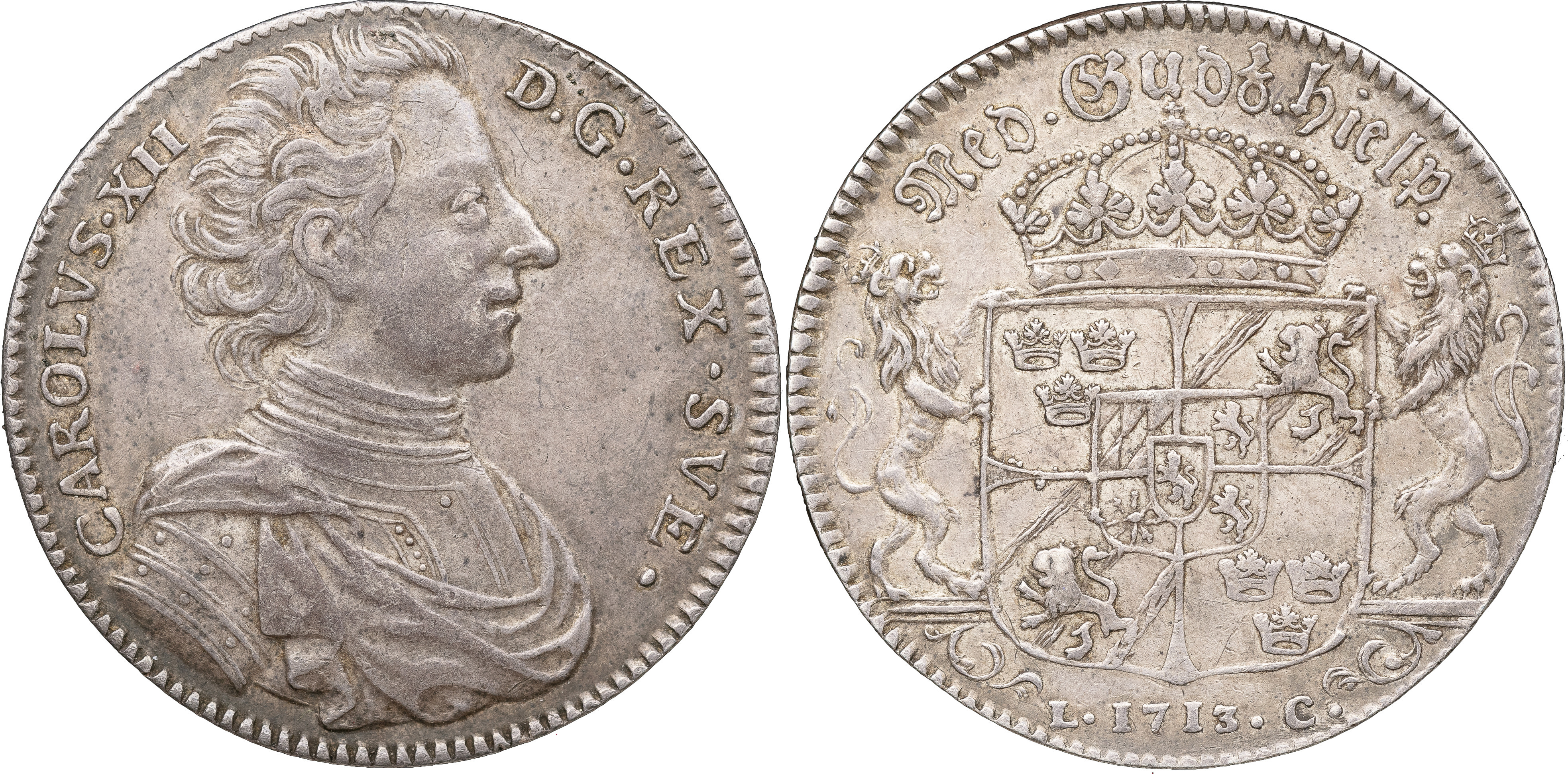 KARL XII (1697-1718). STOCKHOLM. Riksdaler 1713. | Auktion