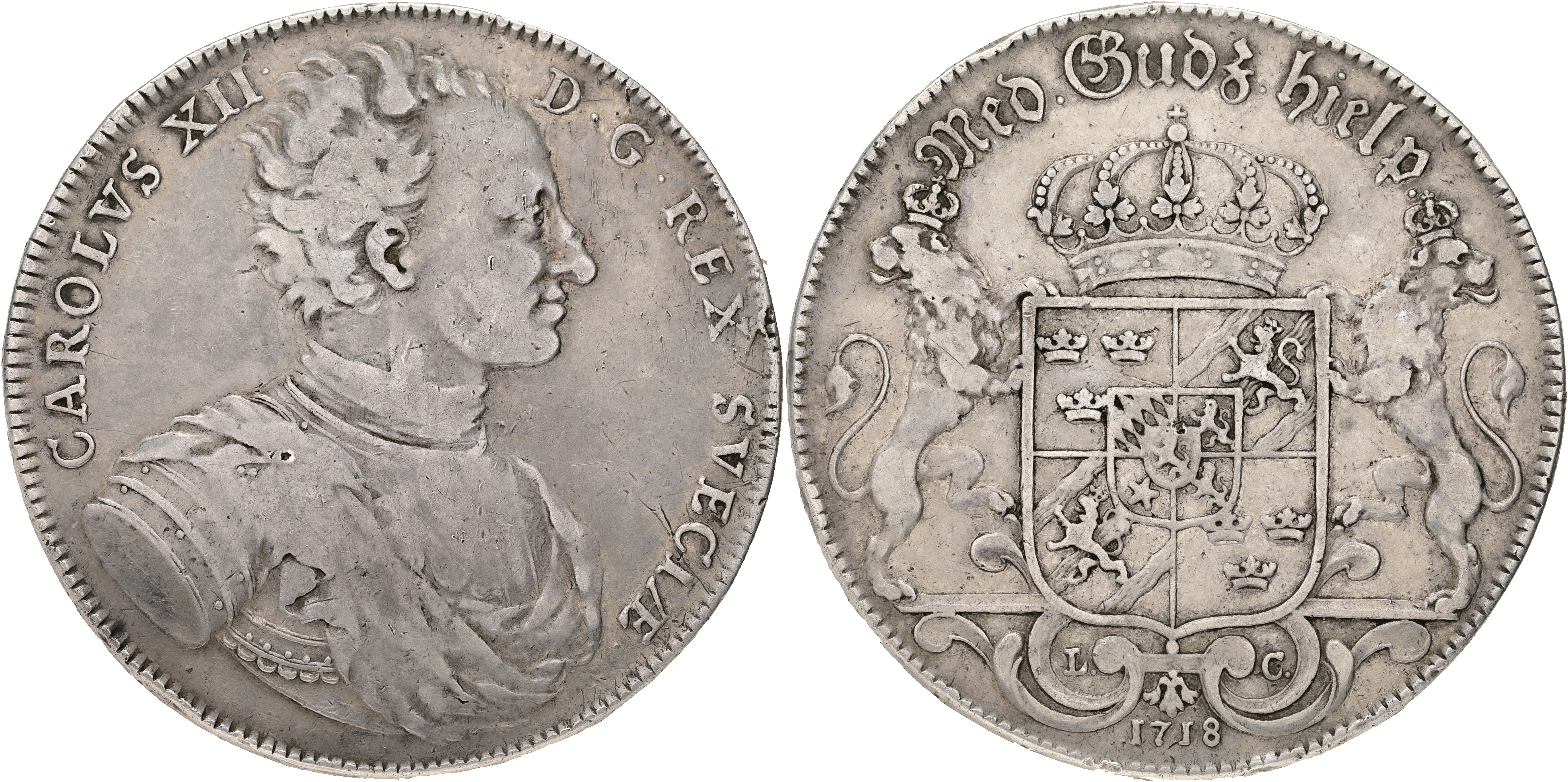 KARL XII (1697-1718). Riksdaler 1718 | Auktion